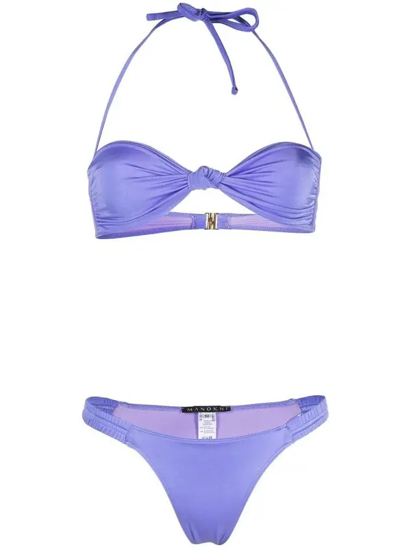 MANOKHI Ruched Bikini Set - Purple
