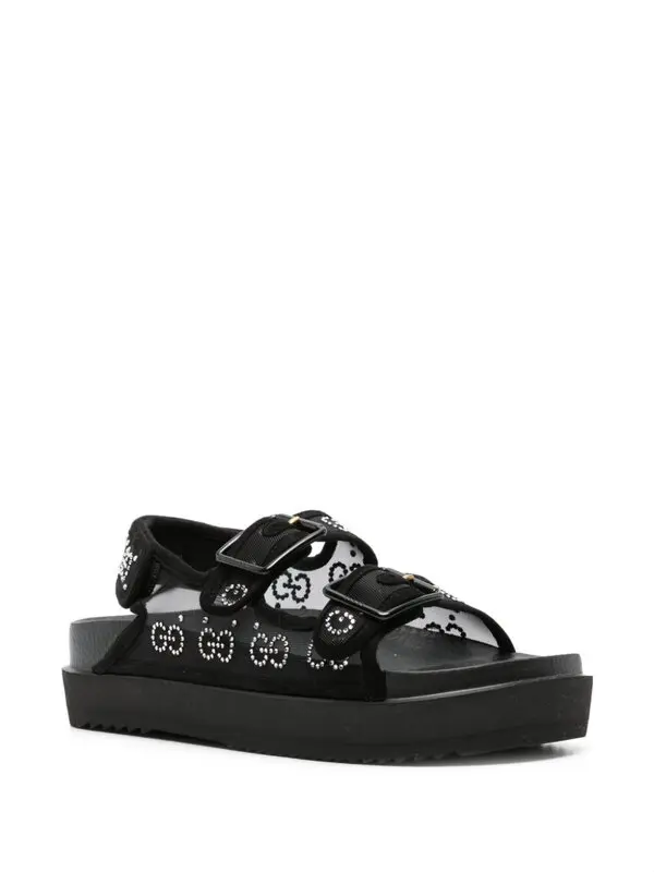 Gucci Gg Crystal-embellished Mesh Sandals
