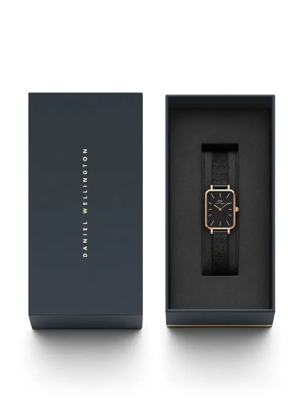 DANIEL WELLINGTON Quadro Pressed Ashfield 20x26mm Watch - Black