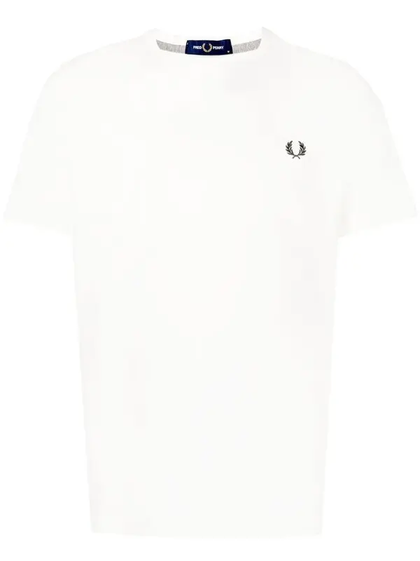 Fred Perry Embroidered-logo Cotton T-shirt - White