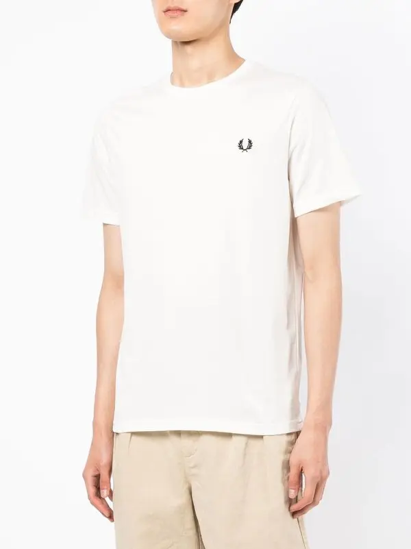 Fred Perry Embroidered-logo Cotton T-shirt - White