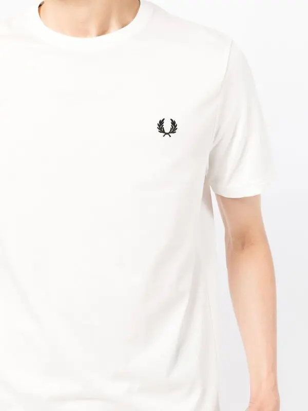 Fred Perry Embroidered-logo Cotton T-shirt - White