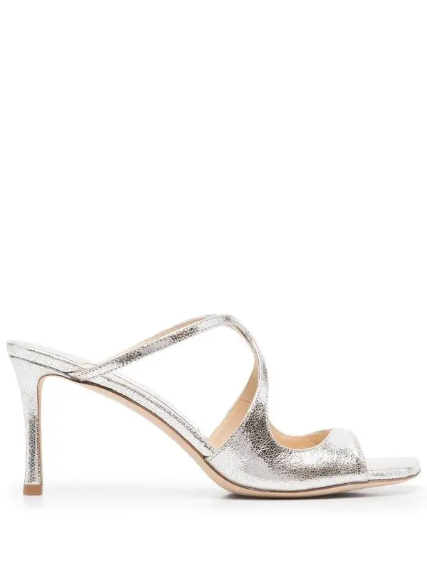 JIMMY CHOO 75mm Anise Heeled Mules - Grey