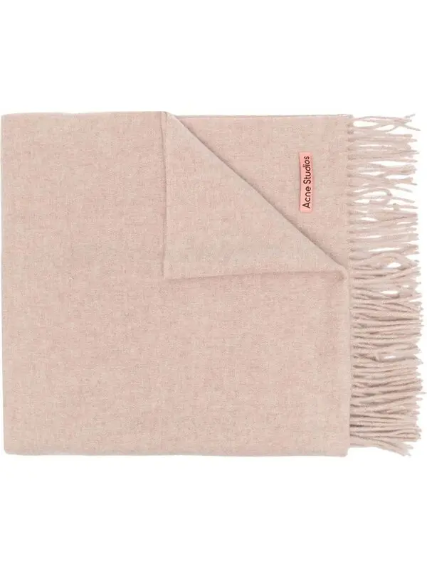 Acne Studios Fringed Wool Scarf - Neutrals