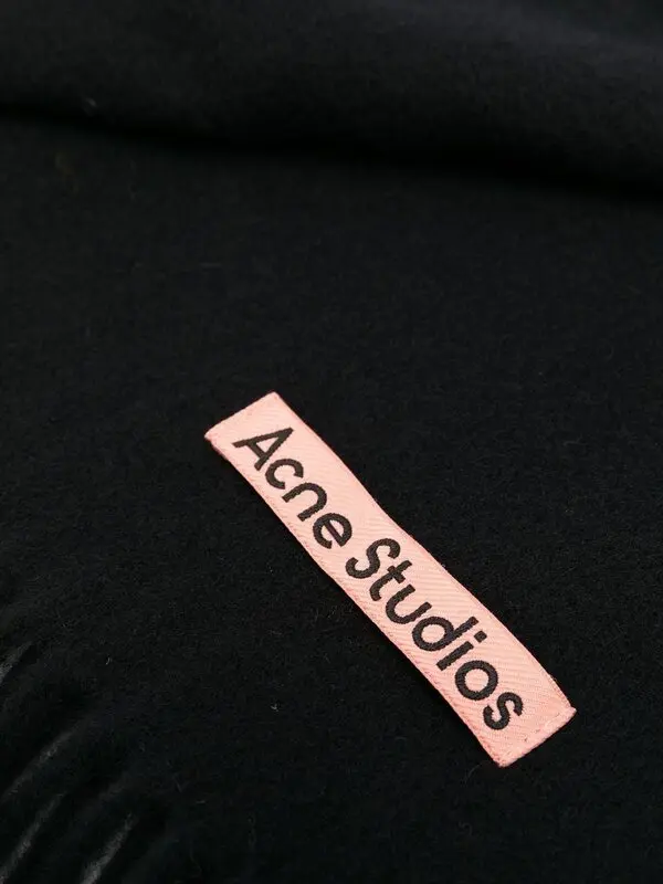 Acne Studios Fringed Wool Scarf - Black