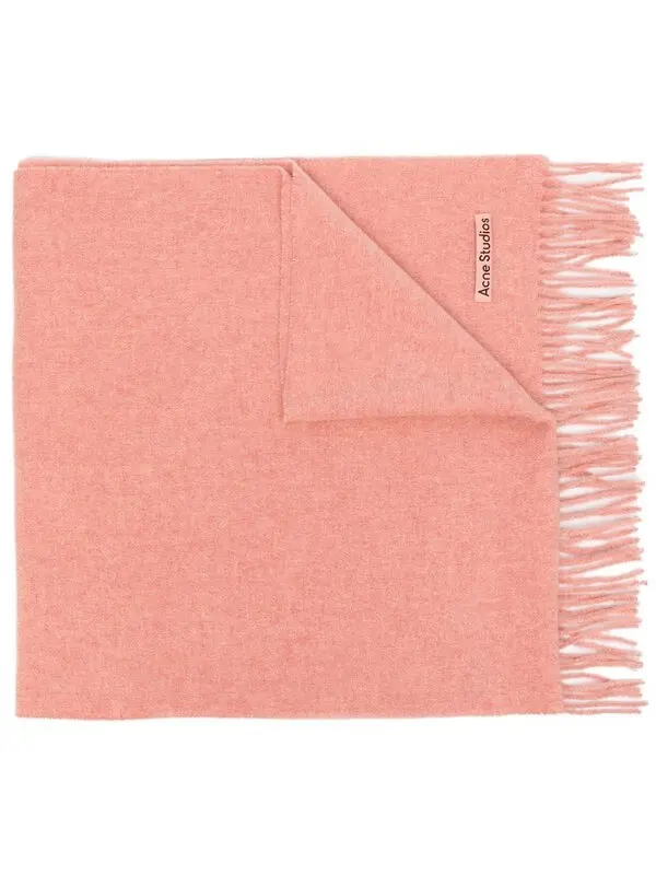Acne Studios Fringed Wool Scarf - Pink