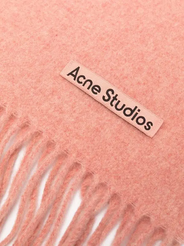 Acne Studios Fringed Wool Scarf - Pink