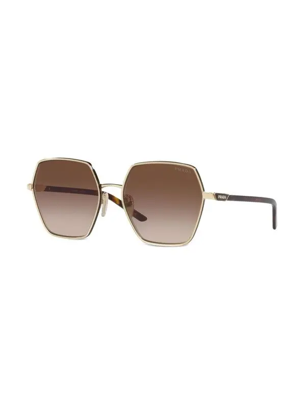 Prada Pr 56ys Oversize-frame Sunglasses - Gold