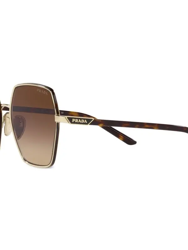 Prada Pr 56ys Oversize-frame Sunglasses - Gold