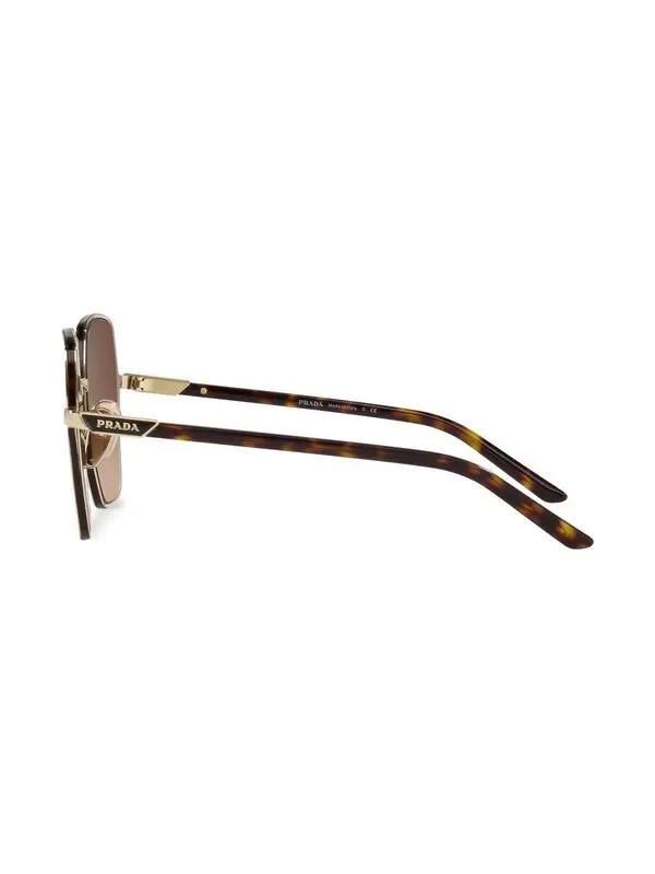 Prada Pr 56ys Oversize-frame Sunglasses - Gold