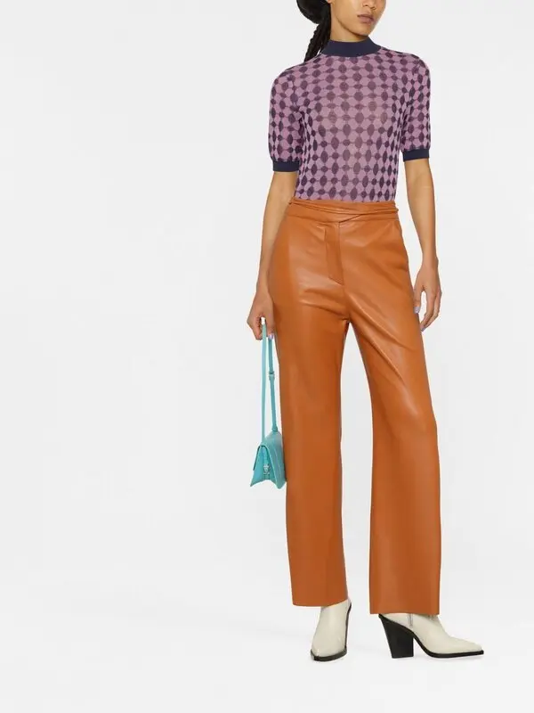 Tory Burch Geometric-print Short-sleeve Jumper