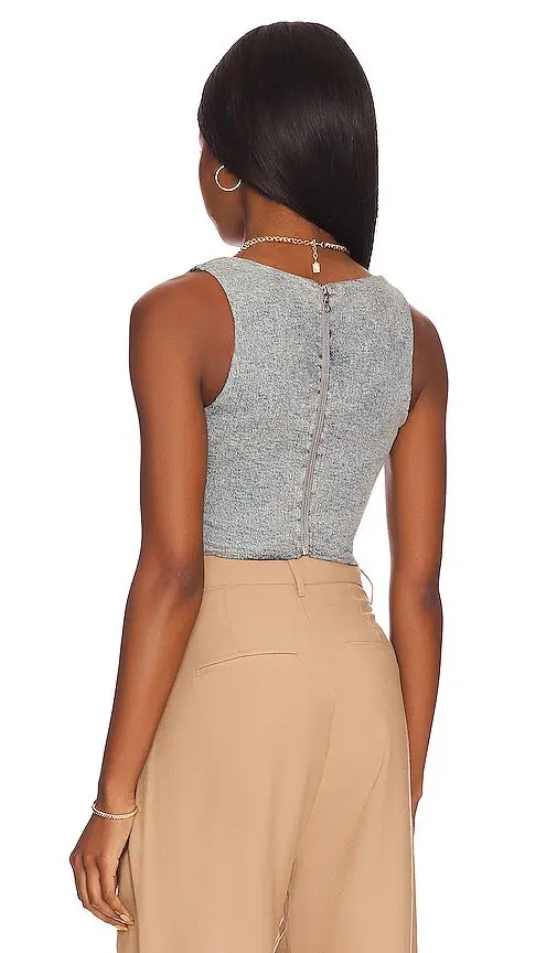 Miaou Campbell Top In Denim-medium