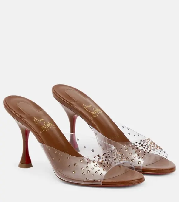 CHRISTIAN LOUBOUTIN Nudes Degramule Embellished Mules - Brown