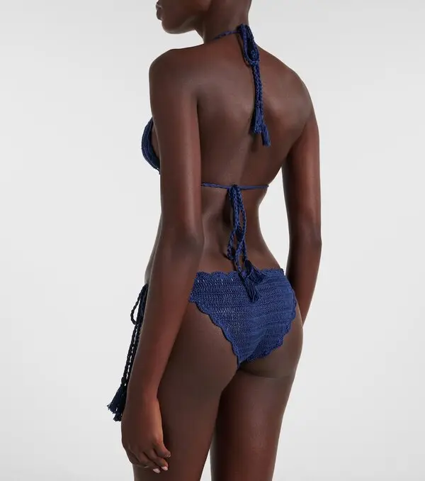 Anna Kosturova Crochet Bikini Top - Blue