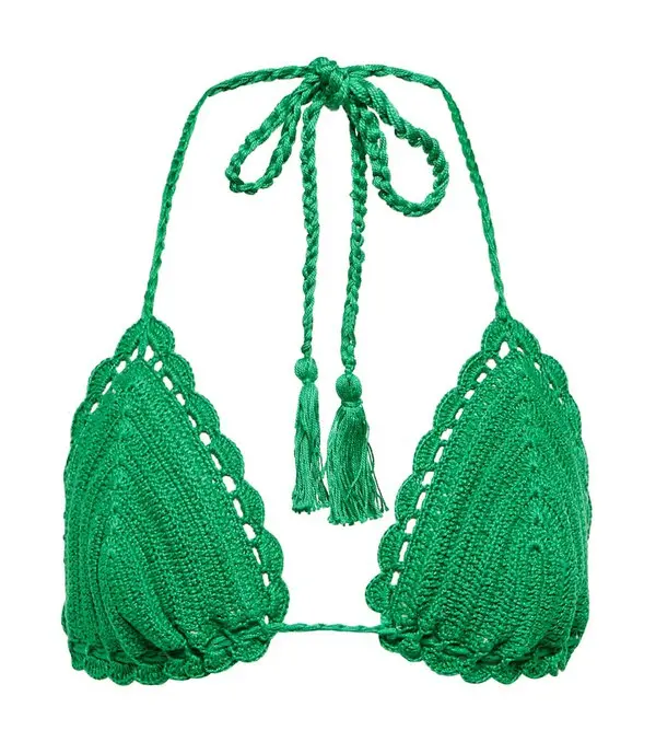 Anna Kosturova Crochet Bikini Top - Green