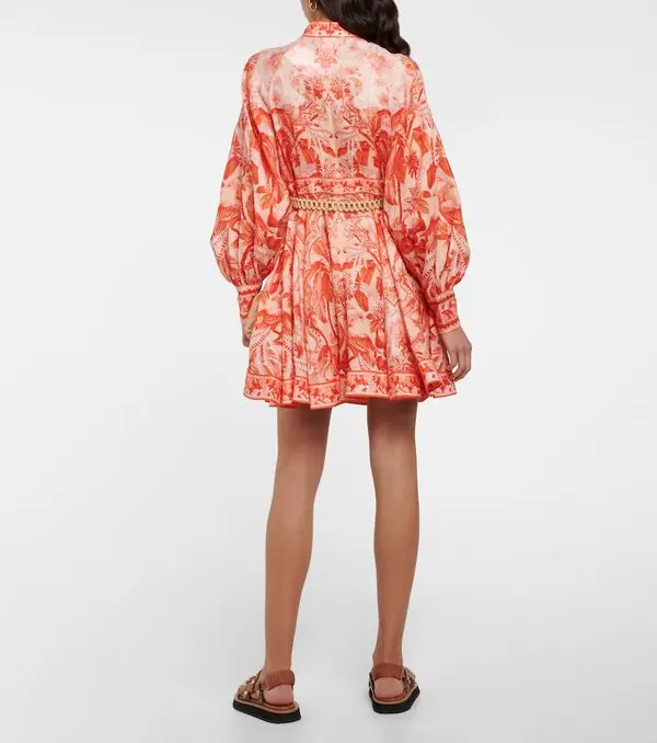 Zimmermann Lyre Printed Linen Minidress