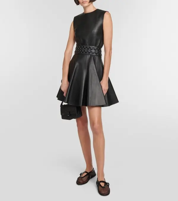 Alaïa Leather Mini Dress