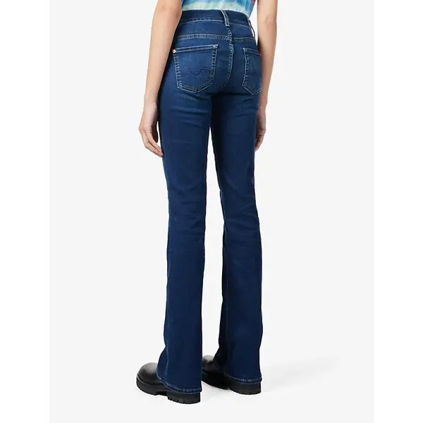 7 For All Mankind Bootcut Mid-rise Stretch-denim Jeans - Rinsed Indigo