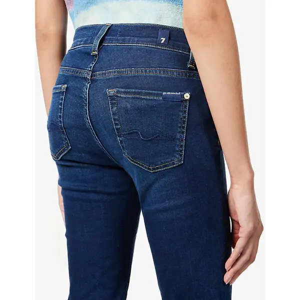 7 For All Mankind Bootcut Mid-rise Stretch-denim Jeans - Rinsed Indigo