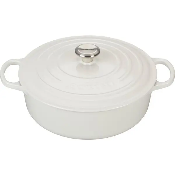 LE CREUSET Signature 6 3/4-quart Round Wide French/dutch Oven - White