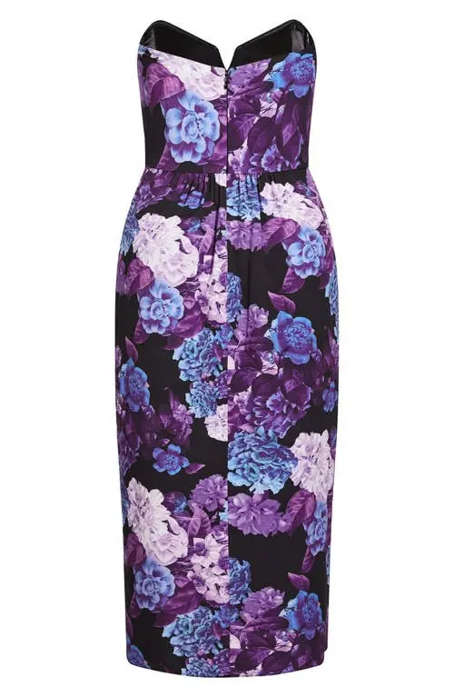 City Chic Floral Tulip-hem Dress
