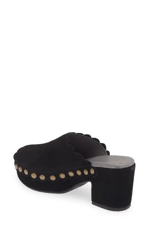 CHOCOLAT BLU Genessis Platform Clog - Black Suede