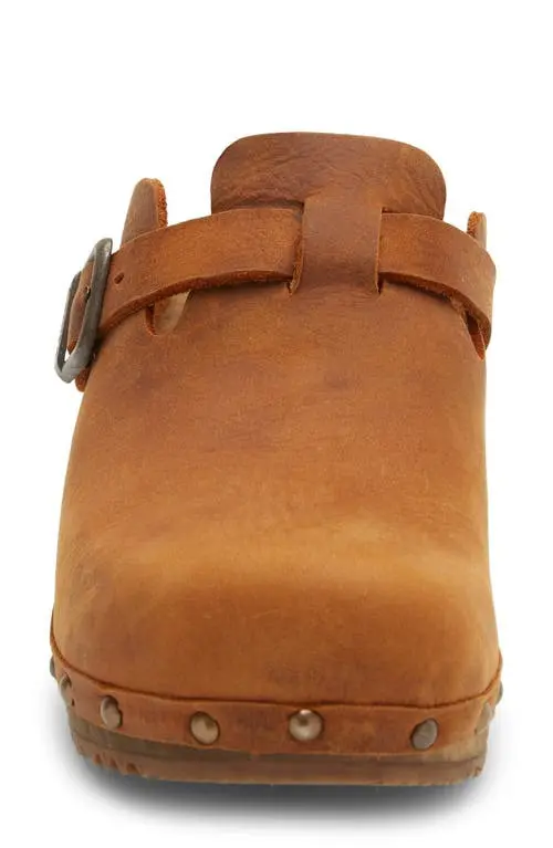 SANITA Kristel Studded Leather Clogs - Chestnut