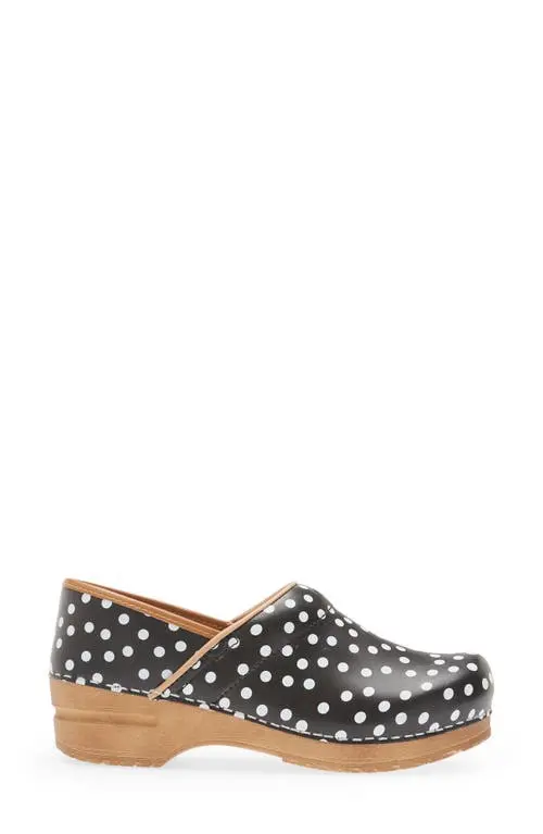 SANITA Roxbury Polka Dot Clog - Black