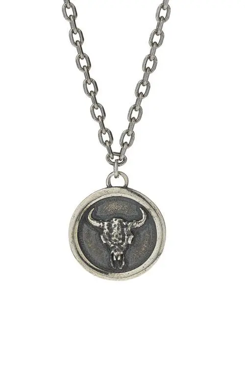 DEGS & SAL Bull Skull Coin Pendant Necklace