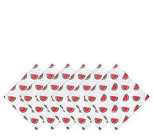 DESIGN IMPORTS Watermelon Print Outdoor Napkin Et Of 6 - One-color