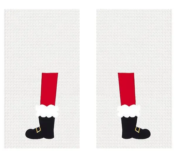 C&F HOME Santa Boots Kitchen Towel Set Set Of 2 - One-color