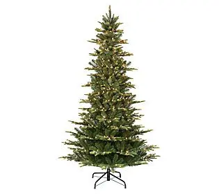 PULEO INTERNATIONAL 9 Ft Pre-lit Slim Aspen Fir Tree - One-color