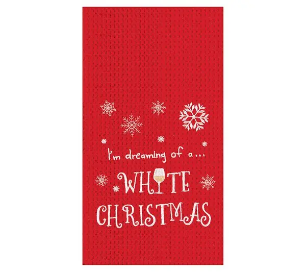C&F HOME White Christmas Kitchen Towel Set Of 2 - One-color