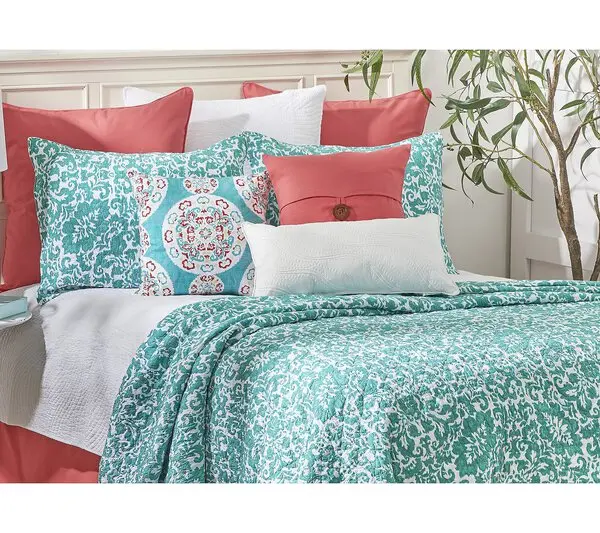 C&F HOME Madison Aqua King Quilt Set