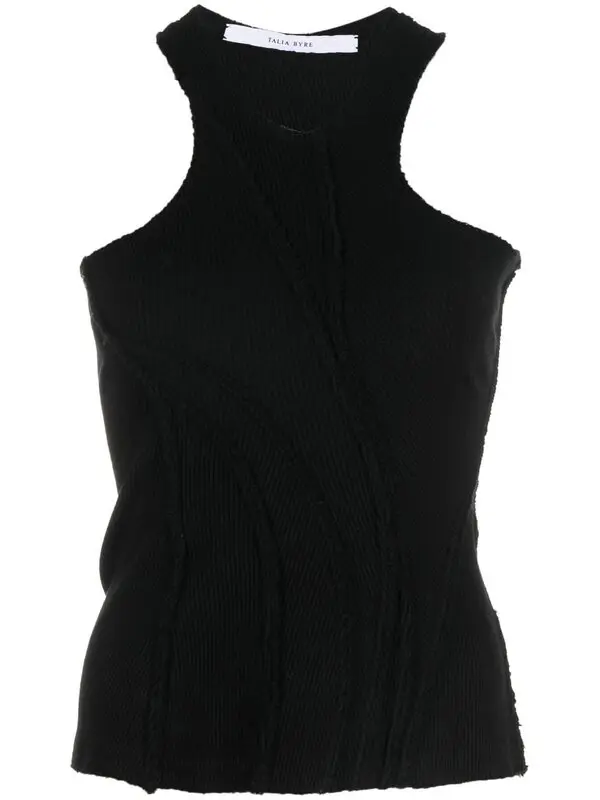 TALIA BYRE Rib-knit Halterneck Tank Top
