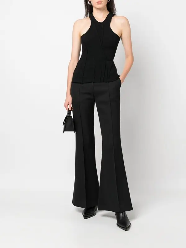 TALIA BYRE Rib-knit Halterneck Tank Top