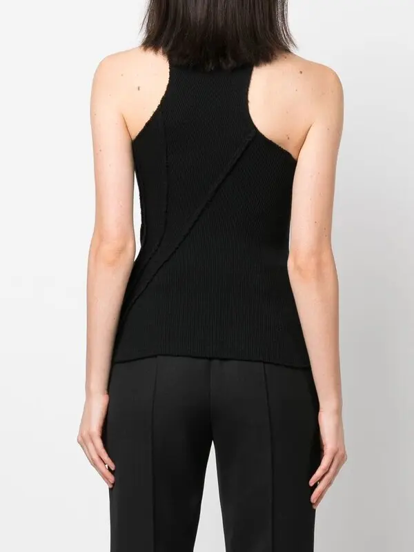 TALIA BYRE Rib-knit Halterneck Tank Top
