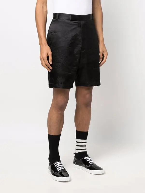 Thom Browne Rwb Stripe Tailored Shorts - Black