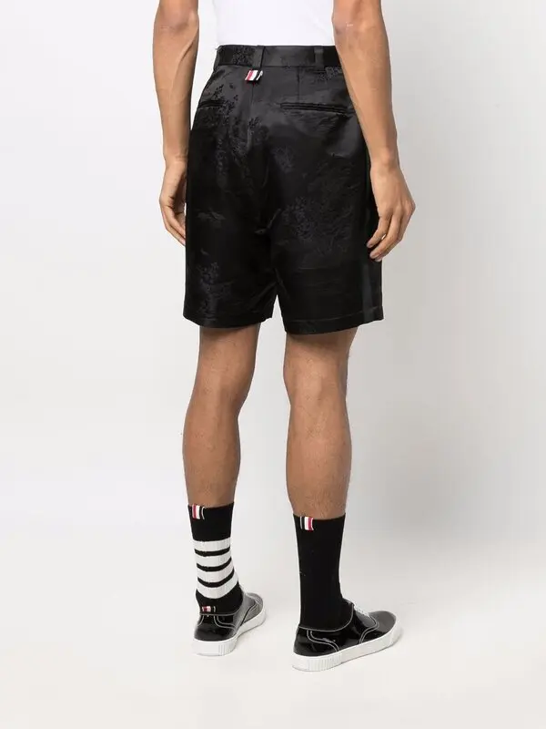 Thom Browne Rwb Stripe Tailored Shorts - Black