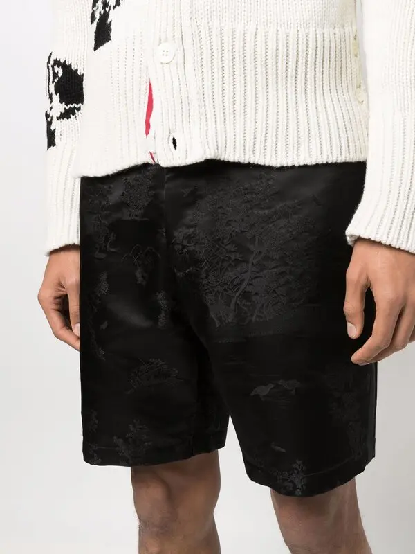 Thom Browne Rwb Stripe Tailored Shorts - Black
