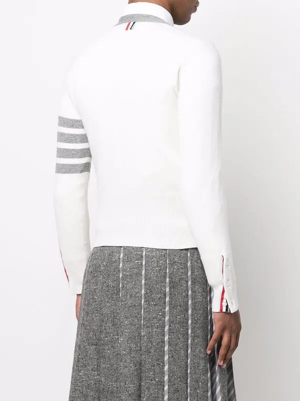Thom Browne 4-bar Stripe Cashmere Cardigan - White