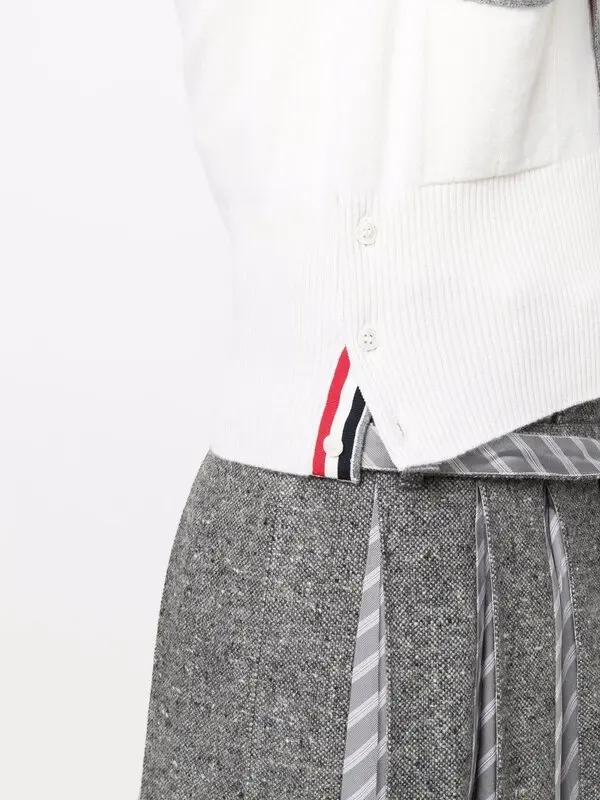 Thom Browne 4-bar Stripe Cashmere Cardigan - White