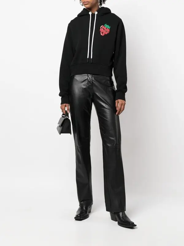 Palm Angels Logo-print Cropped Hoodie