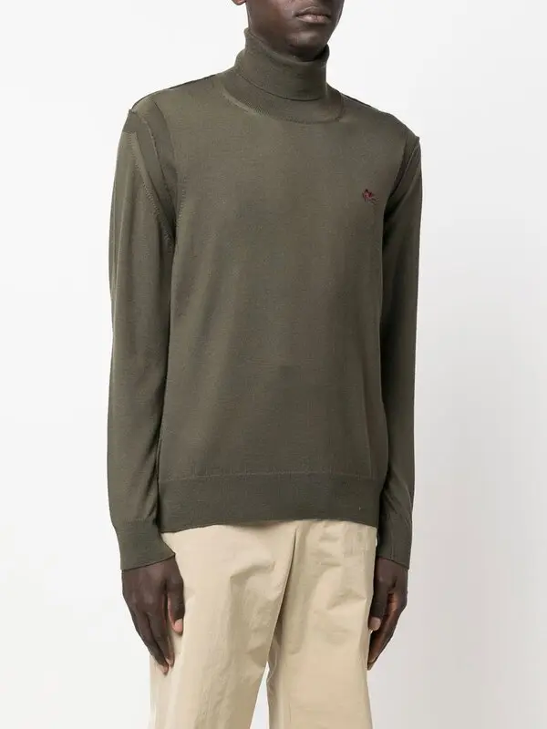 Etro Logo-embroidered Roll-neck Jumper