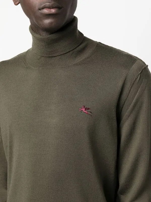 Etro Logo-embroidered Roll-neck Jumper