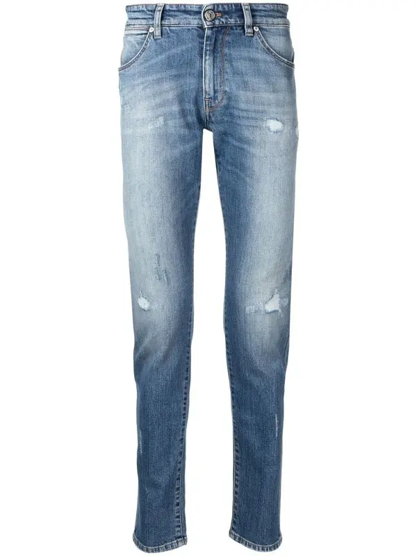PT TORINO Distressed Slim-cut Jeans