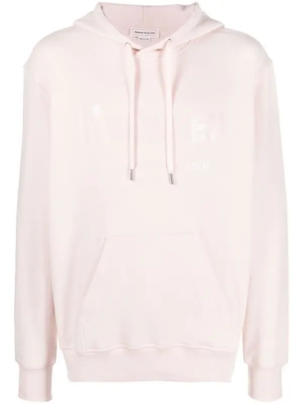 Alexander McQueen Graffiti Logo Hoodie - Pink