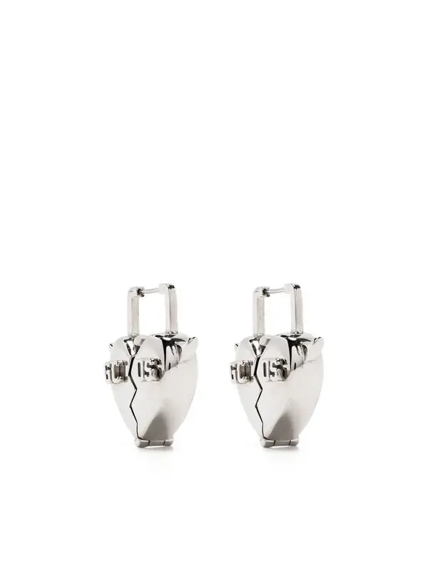 Gcds Broken-heart Drop Earrings - Silver