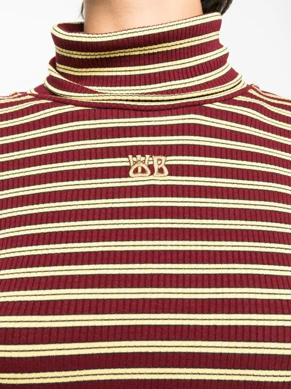 WALES BONNER Striped Roll Neck Knitted Maxi Dress