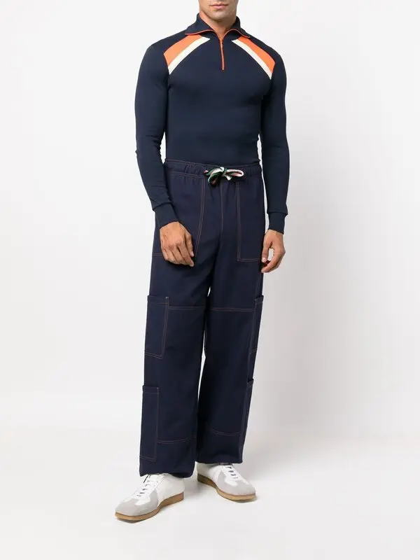 WALES BONNER Short-zip Stripe-detail Top